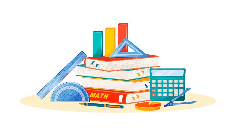 Maths Flat Concept Vector Illustration Stock Vector - Illustration of ...