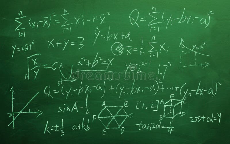 Maths Formulas on Chalkboard Background Stock Illustration ...