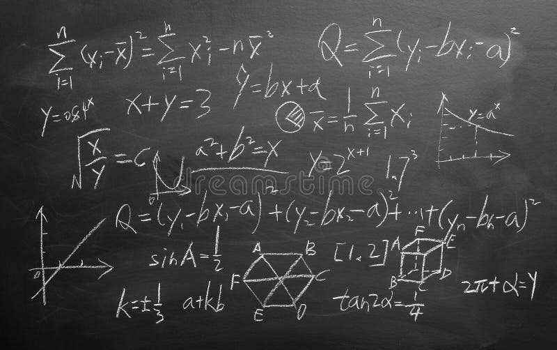 Maths Chalk Board stock illustration. Illustration of learning - 9234275