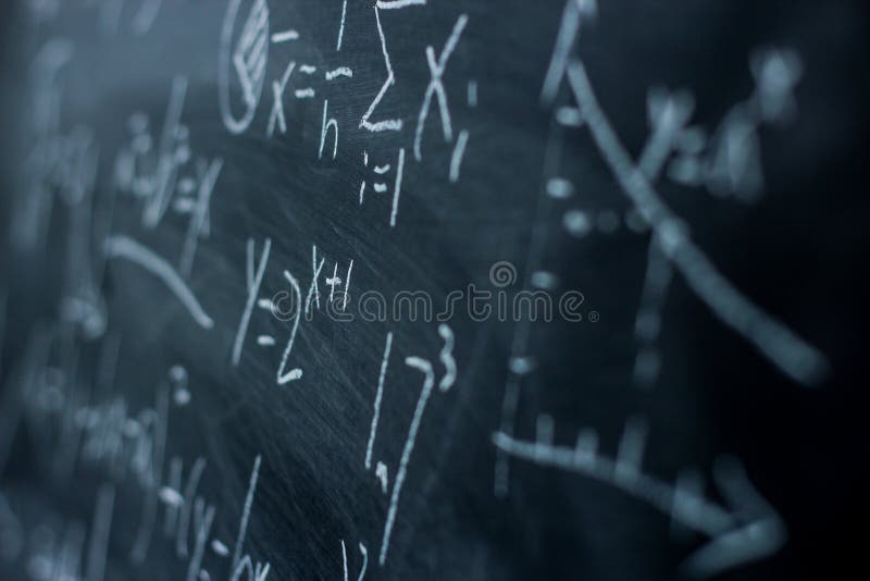 Maths Formulas on Chalkboard Background Stock Photo - Image of scribble ...