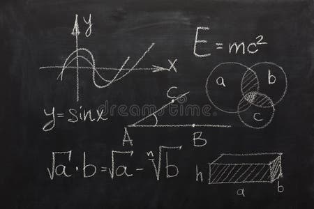 Math Formulas on Black Chalkboard Stock Photo - Image of complicated ...