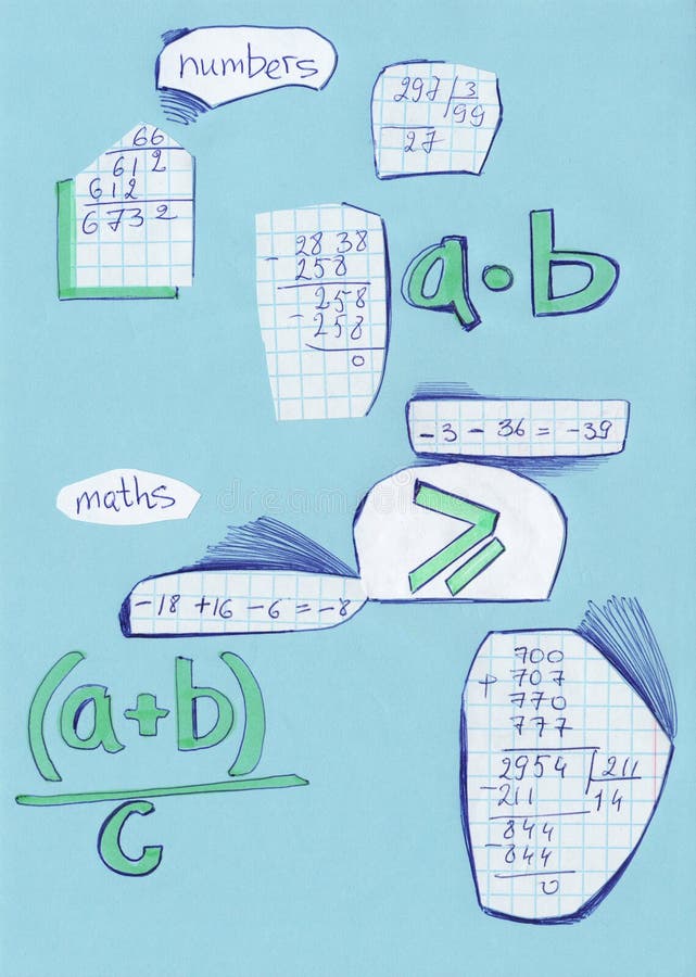 Maths Handwritten Numbers Calculation, Mathematics Algebra Student ...