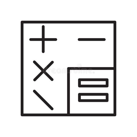 Maths Icon Vector Sign and Symbol Isolated on White Background, Maths ...