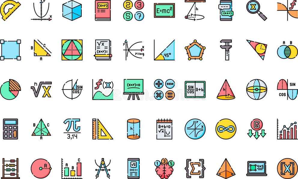 Maths Icons High-Quality Vector Icons Collection with Editable Stroke ...