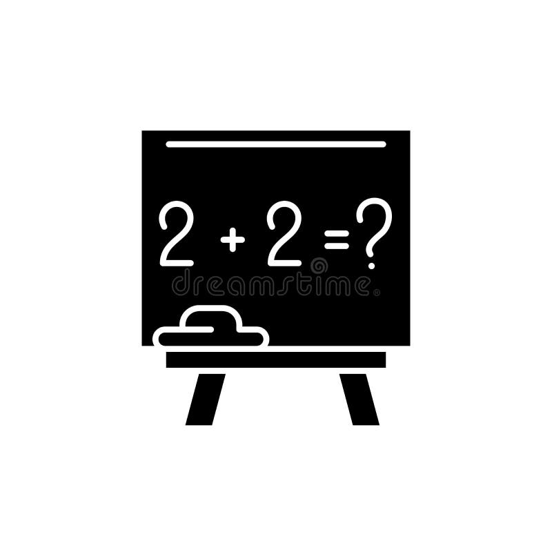 Maths Black Icon, Vector Sign on Isolated Background. Maths Concept ...