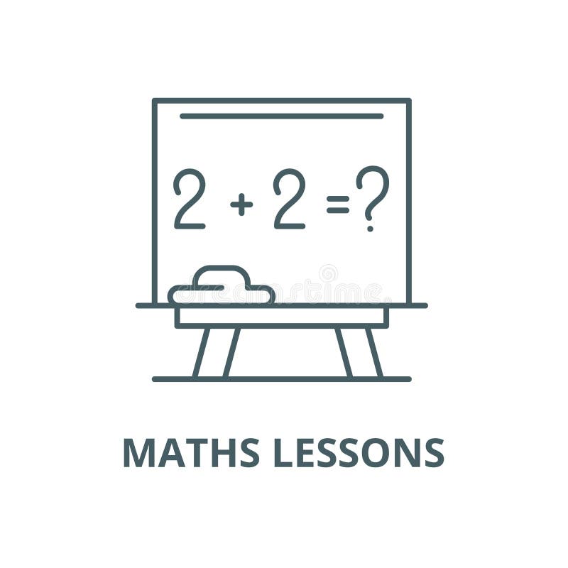 Maths Lessons Line Icon Concept Maths Lessons Flat Vector Symbol Sign