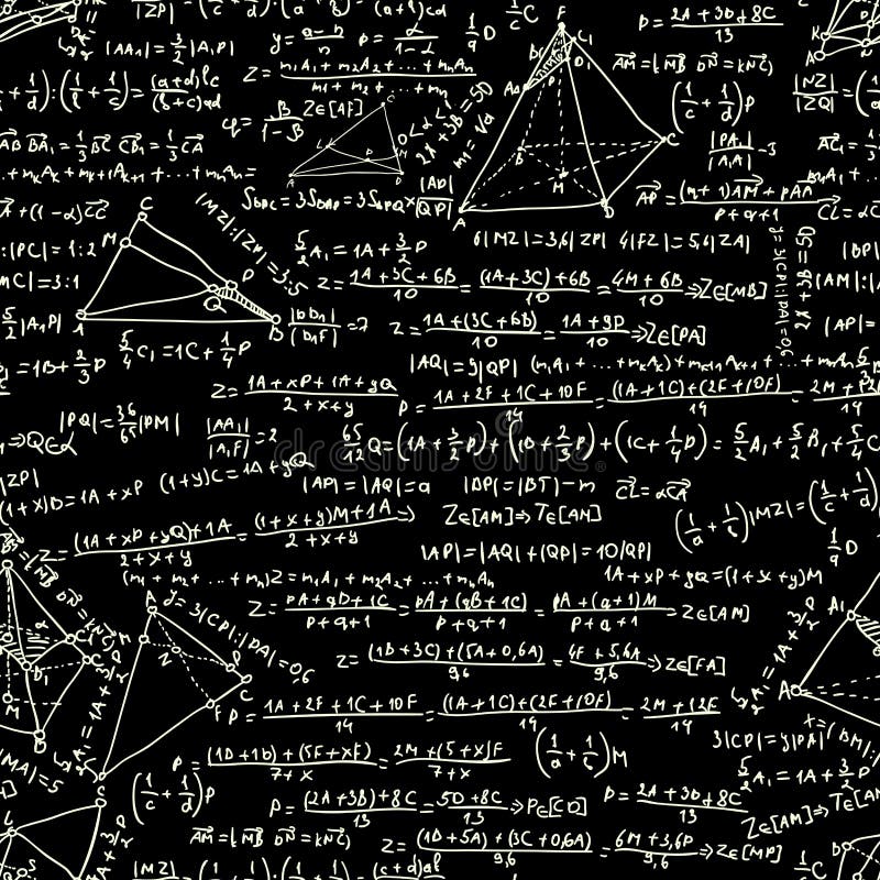 Mathematics Seamless Pattern Stock Vector - Illustration of formula ...