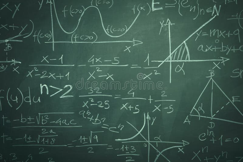 Tableau Noir Avec La Formule De Maths Photo stock - Image du noir, vide ...