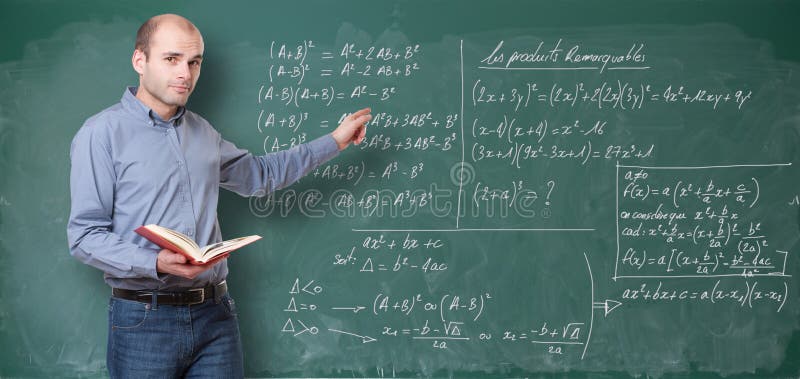 Maths teacher stock photo. Image of blackboard, mathematics - 47801930