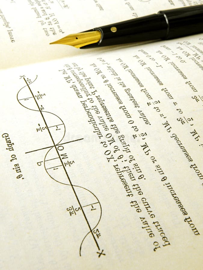 Maths book and pen stock photo. Image of golden, horizontal - 6308586