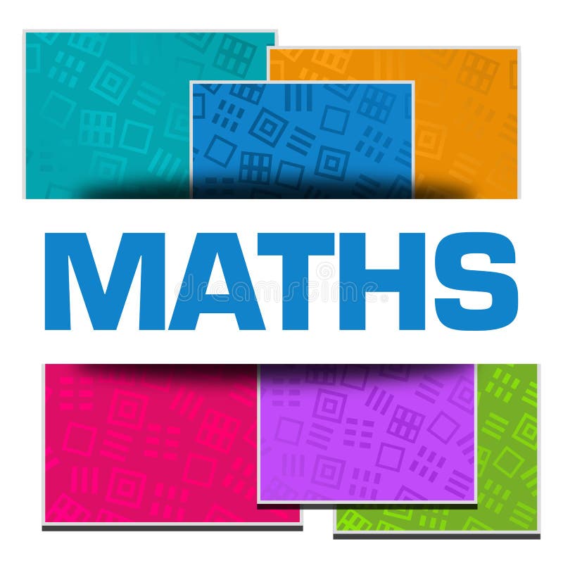 Maths Colorful Texture Blocks Square Text Stock Illustration ...