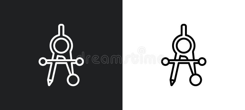 Maths Tool Outline Icon in White and Black Colors. Maths Tool Flat ...