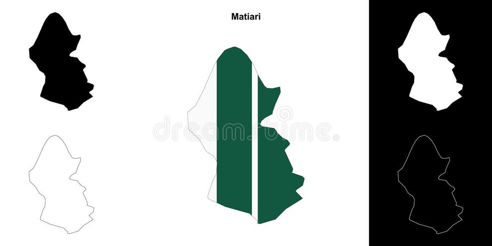 Matiari outline map stock vector. Illustration of template - 371579430