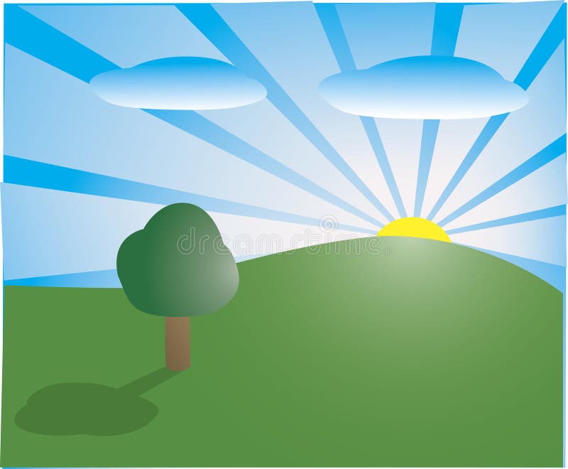 Paysage de matin illustration stock. Illustration du retrait - 35774367