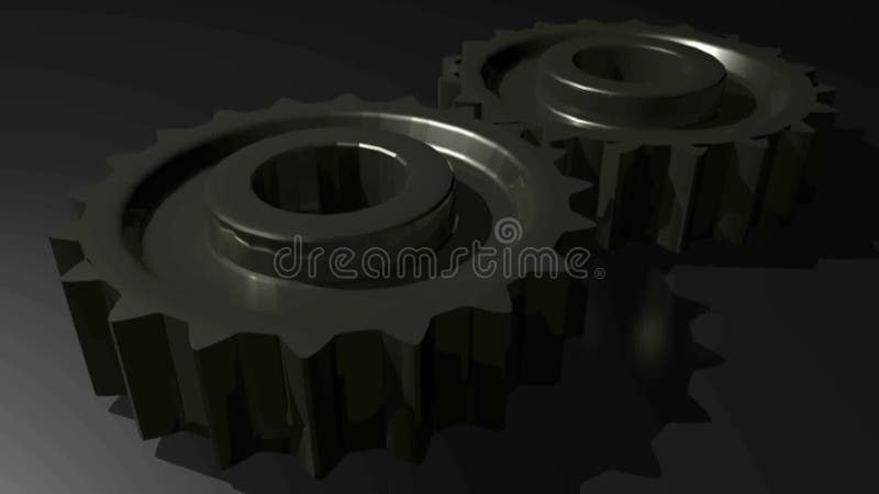 Mating Gears Rotating - 3D Rendering Video Stock Footage - Video of ...