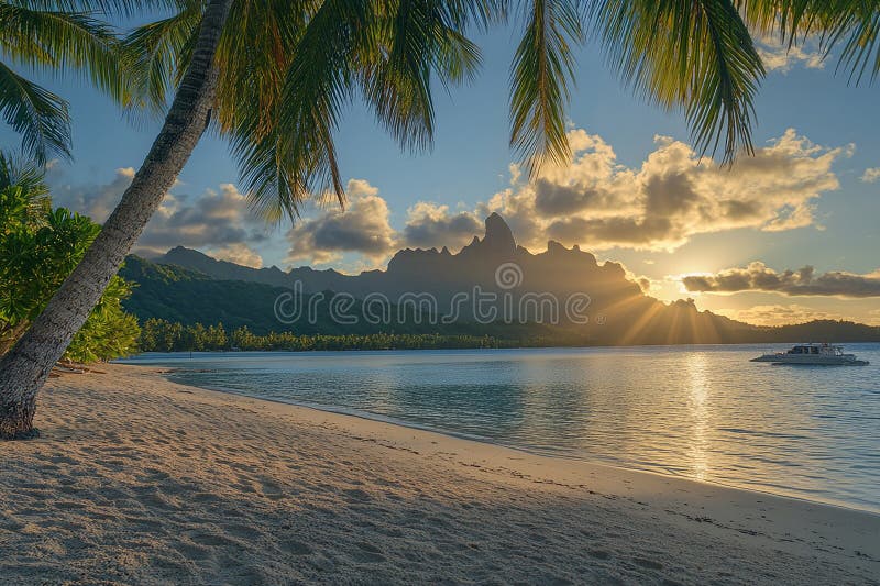 Matira Beach French Beautiful Background Stock Photos - Free & Royalty ...