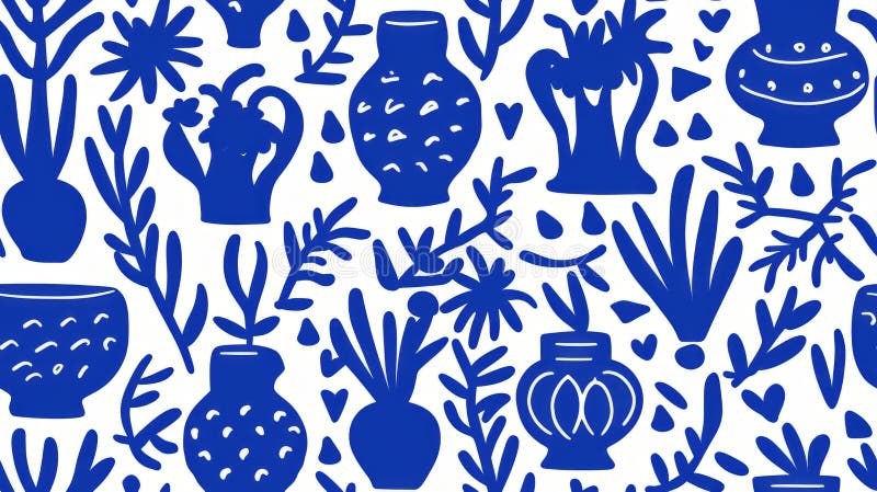 Matisse Abstract Shape Seamless Pattern. Cutout Shape of Algae and ...