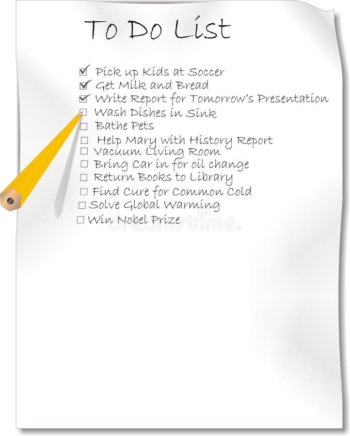 Matita Che Scrive a Per Fare Lista Illustrazione Vettoriale ...