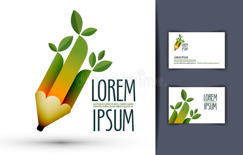 Matita Logo, Icona, Segno, Emblema, Modello, Illustrazione Vettoriale ...