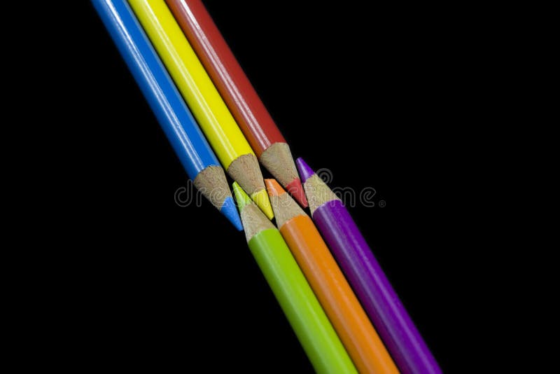 6 Matite Colorate Primarie E Secondarie Immagine Stock - Immagine di ...