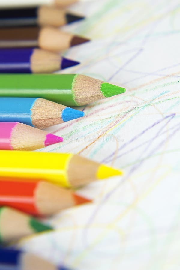 Matite E Scarabocchi Colorati Immagine Stock - Immagine di arte ...