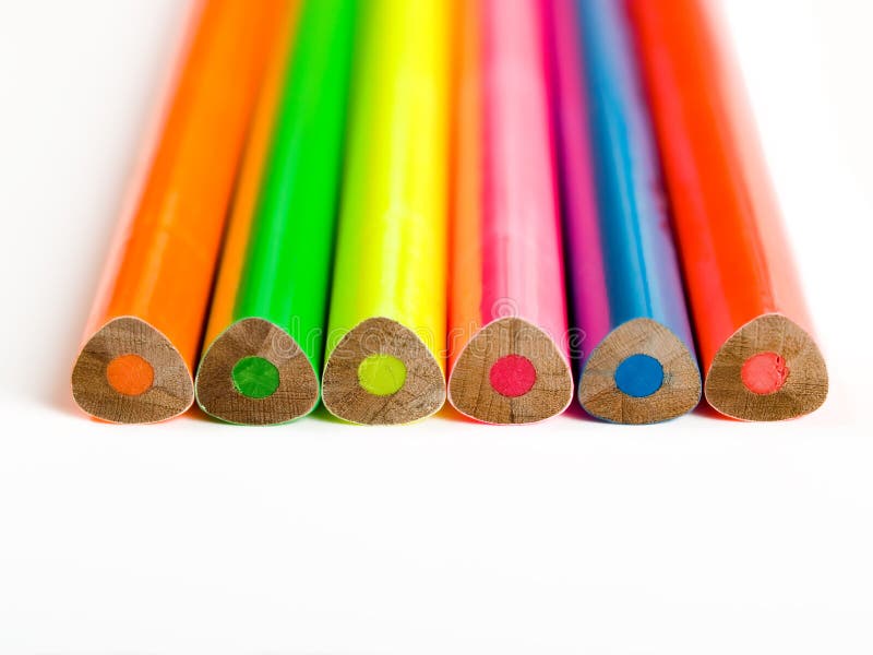 Matite Fluorescenti immagine stock. Immagine di isolato - 4872693
