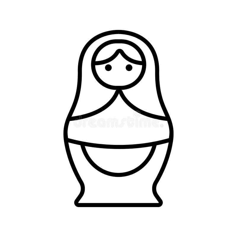 Matreshka Icon Vector. Isolated Contour Symbol Illustration Stock ...