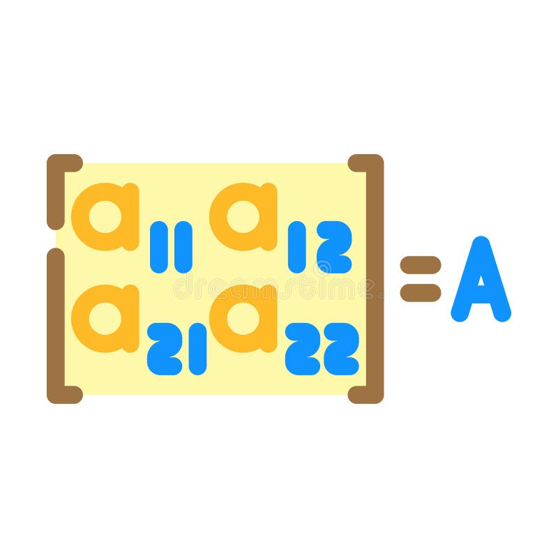 Matrice Math Science Education Color Icon Vector Illustration Stock ...