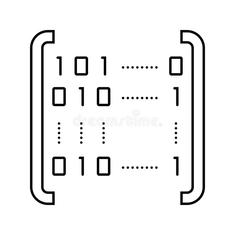 Matrice Math Science Education Line Icon Vector Illustration Stock ...