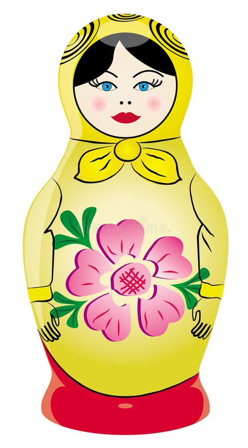 Vector Coloring Book for Adult and Kids - Russian Matrioshka Doll. Hand ...