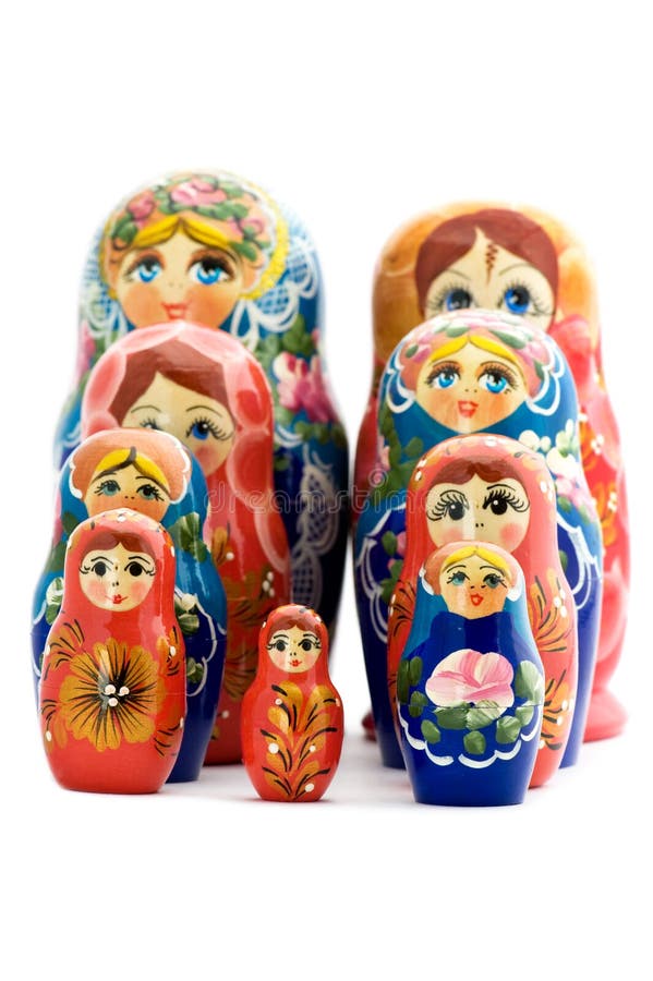 Matrioshka on White Background Stock Photo - Image of symbol, inside ...