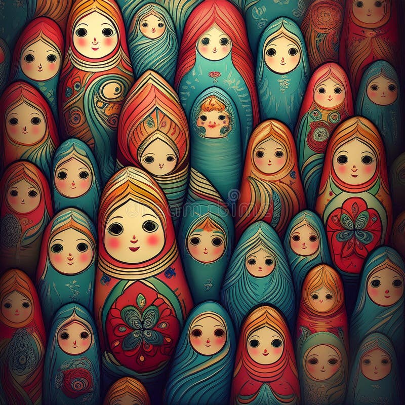 Matrioska Dolls, AI Generated Stock Illustration - Illustration of ...
