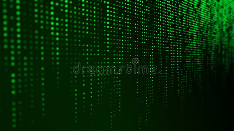 Matrix Abstract Illustration. Dark and Light Green Points. 3d Rendering ...