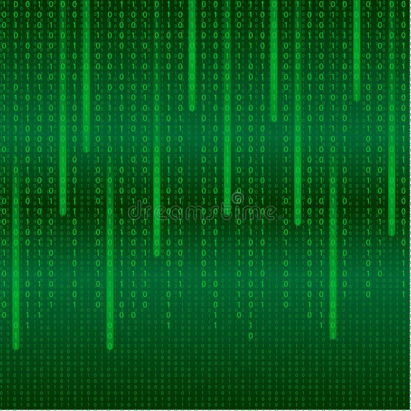 Matrix Abstract Tech Background with Binary Code Stock Illustration ...