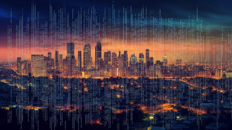 Matrix Acode and Megapolic Double Exposure. Concept of Modern ...