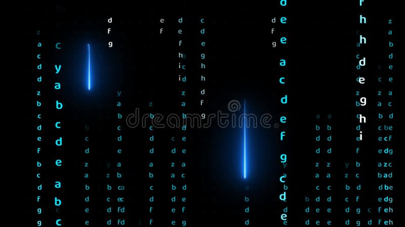 Matrix Alphabet and Blue and Purple Laser Abstract Light Effect Falling ...