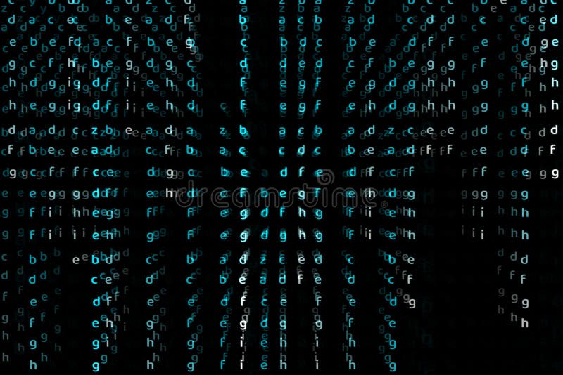 Matrix Alphabet Deep Dimension Blue Color Abstract Text Stock Image ...