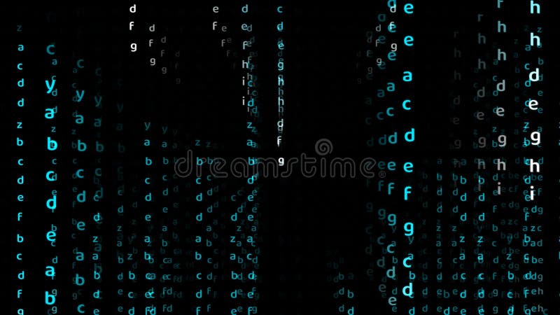 Matrix Alphabet Deep Dimension Blue Color Abstract Text Effect Motion ...