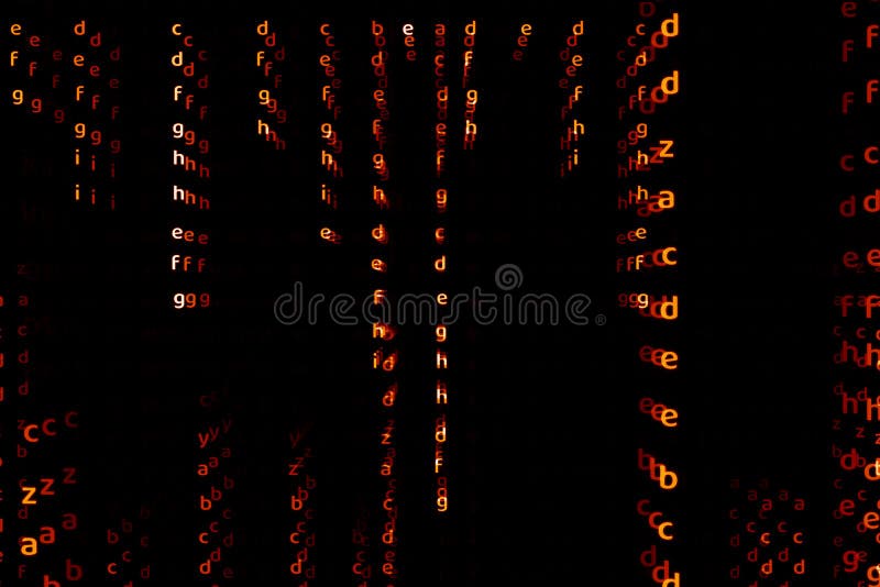Matrix Alphabet Deep Dimension Fire Tone Abstract Text Stock ...