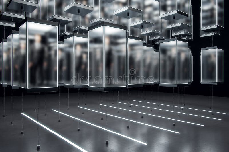 Matrix and Artificial Intelligence Concept with Army of Biological ...