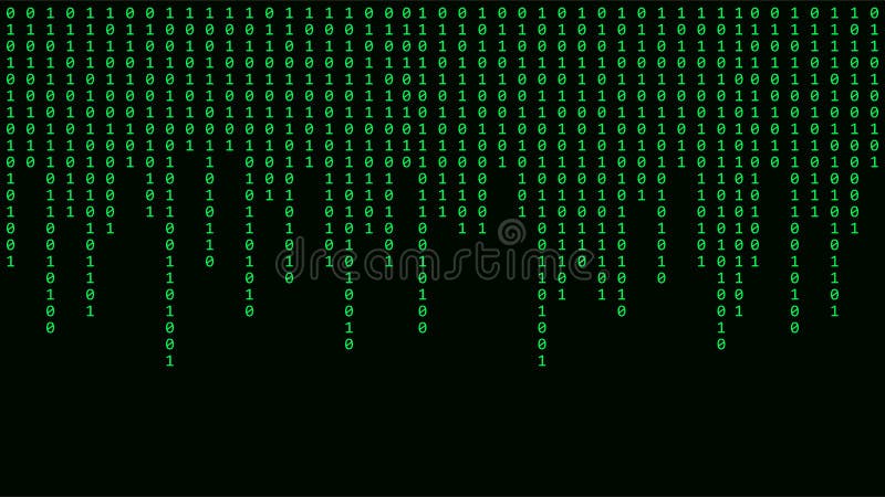 Matrix Background Cyber Security With Binary Code Rapidly Falling Randomly Blue Numbers