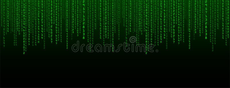 Matrix Background Cyber Security With Binary Code Rapidly Falling Randomly White Numbers