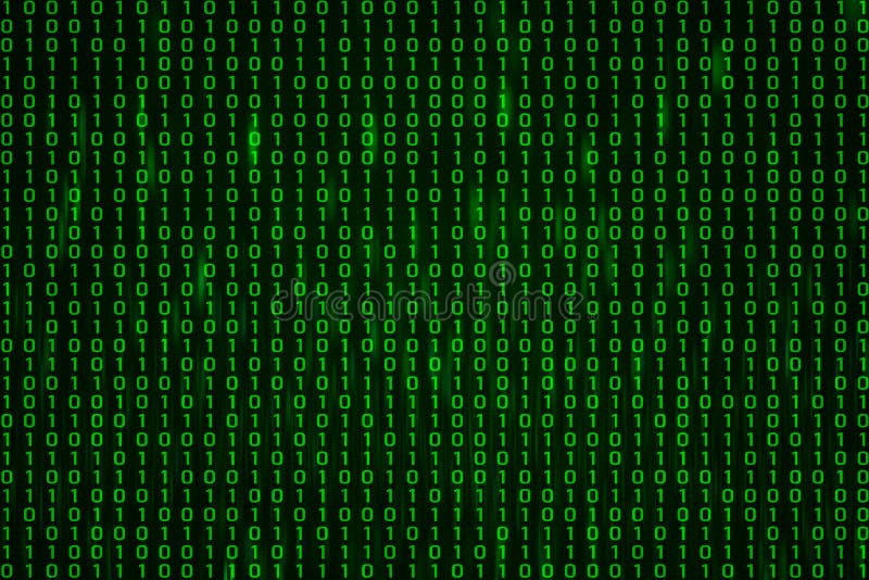 Matrix Green Background With Binary Code, Shadow Digital Code In ...