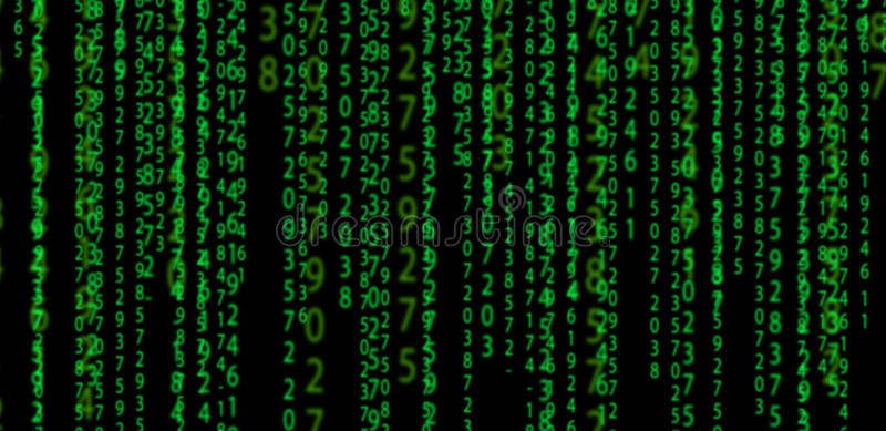 Matrix Background. Green Data Code Abstract Numbers on Black Background ...