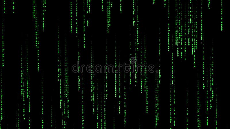 Matrix Background, Green Digital Rain on Monitor Screen Close-Up Stock ... Matrix Background, Green Digital Rain on Monitor Screen Close-Up Stock ...