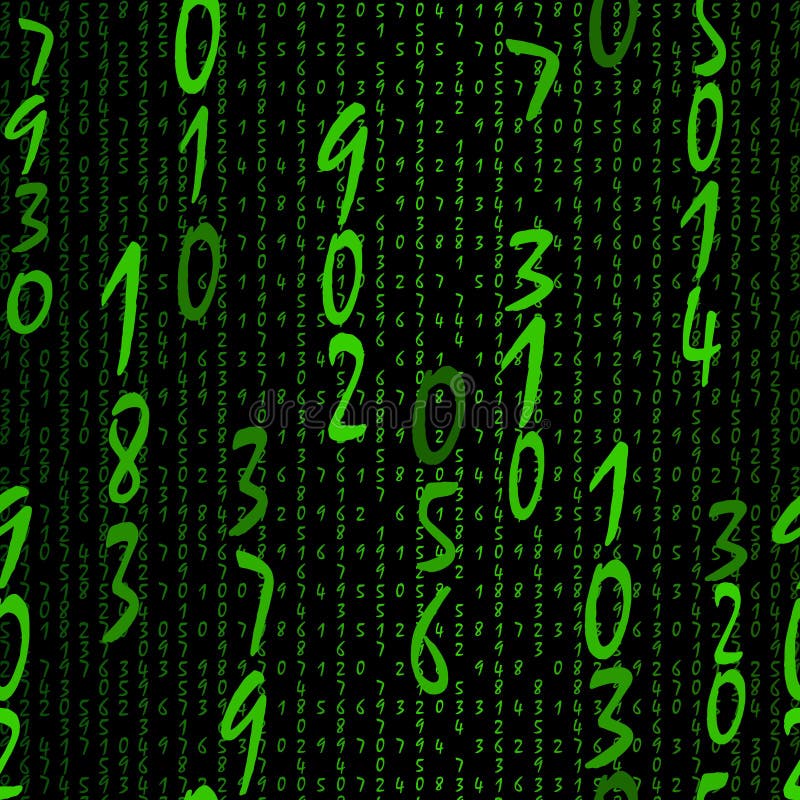 Matrix Background. Green Digital Vector Seamless Pattern. Digitally ...