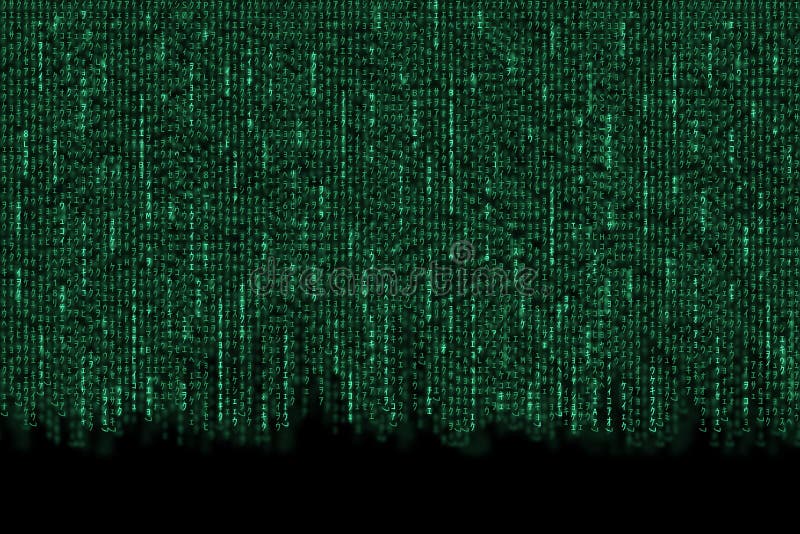 Matrix Background With The Green Symbols, Motion Stock Vector ...