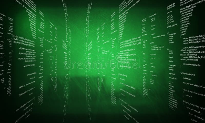 Matrix Background With The Green Symbols Stock Image - Image of green ...