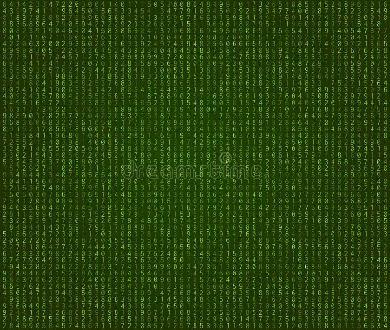 Matrix Background with the Green Symbols and Numbers. Vector ...
