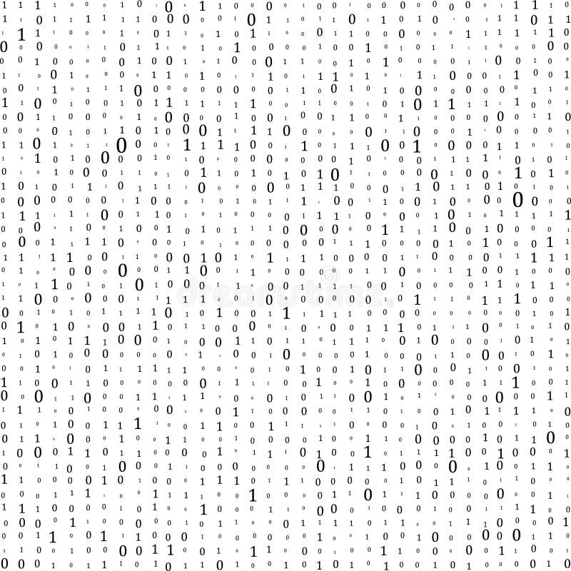 Binary Code Zero One Matrix White Background. Banner, Pattern, Wallpaper. Vector Illustration ...